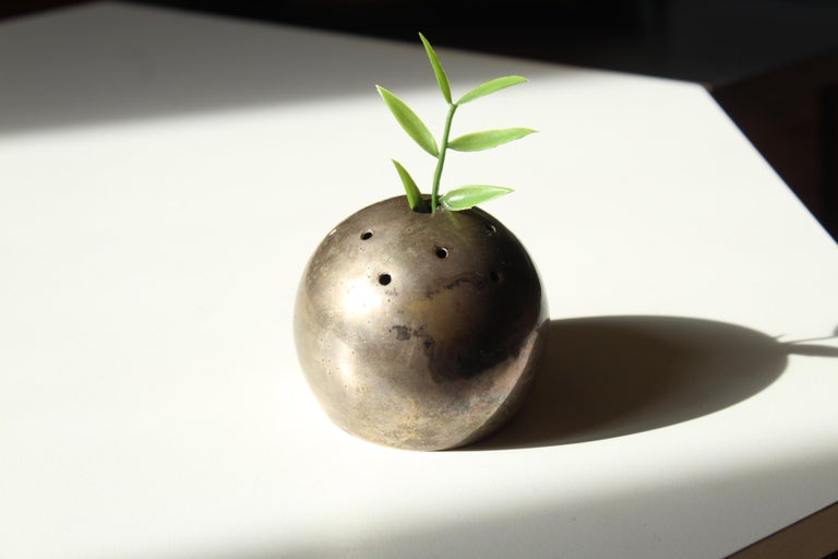 Italian Designer, Small Handmade Vase / Sculpture, Silver Plate, Italy ...