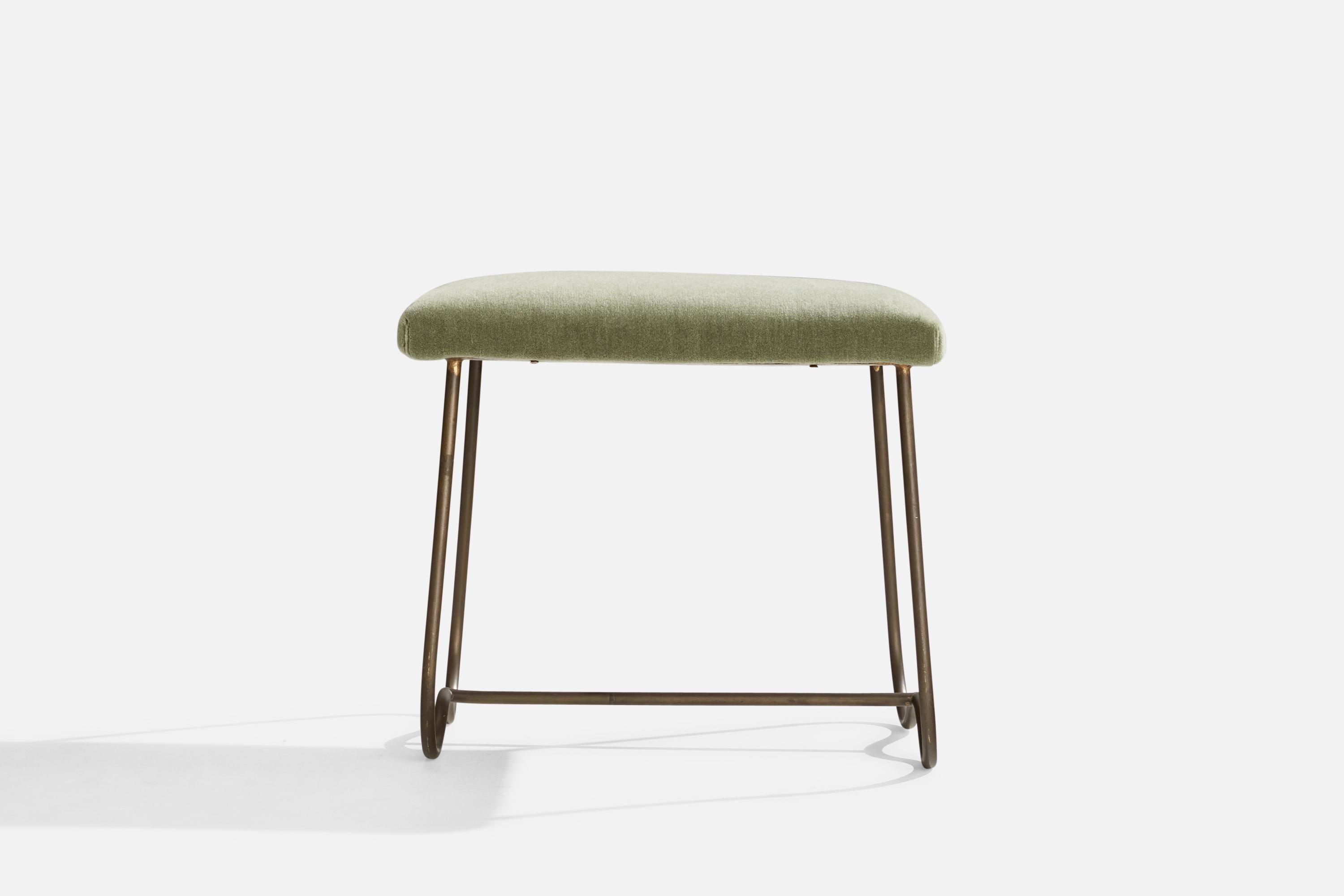 Italian Designer, Stools, Mohair, Iron, Italy, 1940s For Sale at 1stDibs