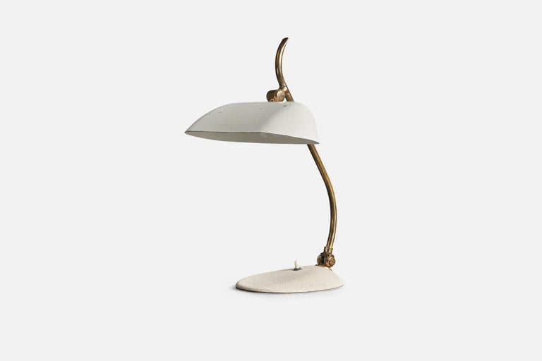 Italian Designer, Table Lamp, Brass, Metal, Italy, 1950s For Sale at ...