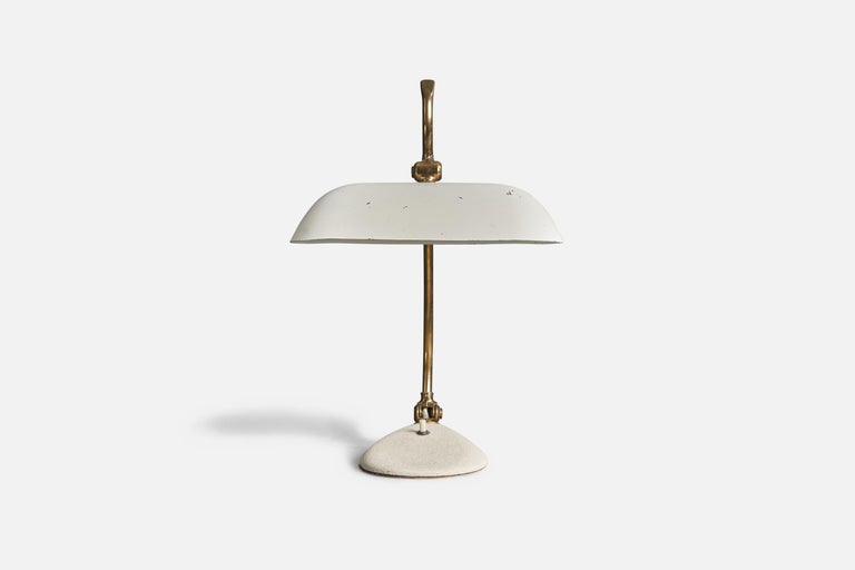 Italian Designer, Table Lamp, Brass, Metal, Italy, 1950s For Sale at ...