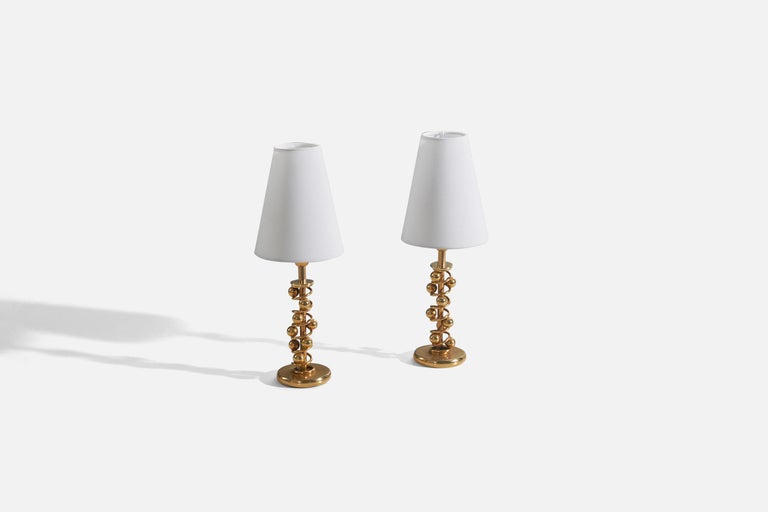 Italian Designer, Table Lamps, Brass, Italy, 1950s For Sale at 1stDibs