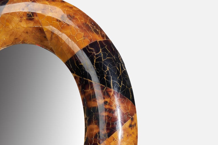 Italian Designer, Table or Wall Mirror, Resin, Wood, Italy, 1940s For ...