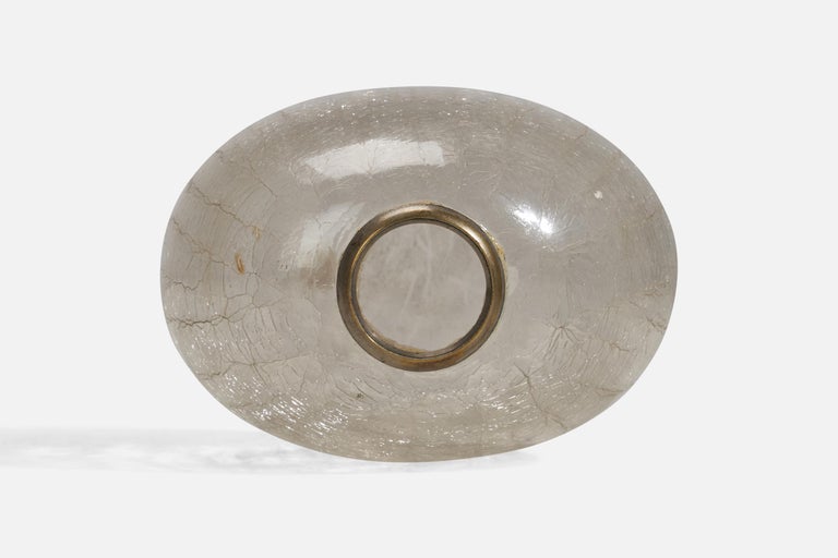 Italian Designer, Vase, Glass, Silver, Italy, 1940s For Sale at 1stDibs