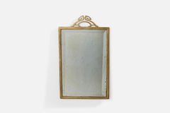 1930s Art Deco Brass and Etched Glass Hexagonal Italian Wall Mirror For ...