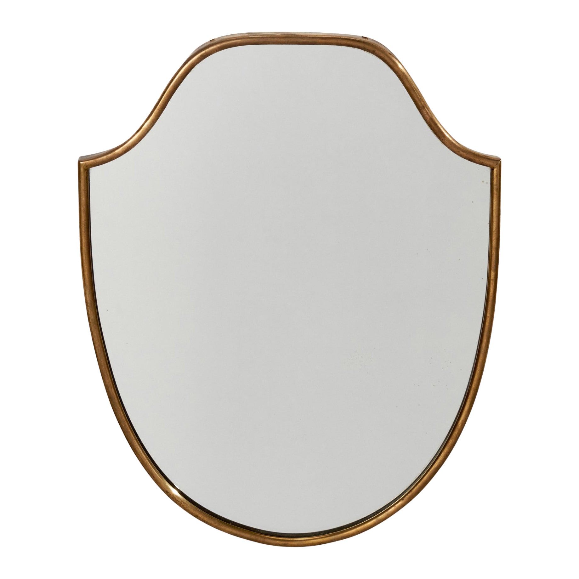 Brass and Wood Mirror, Italy 1950s For Sale at 1stDibs