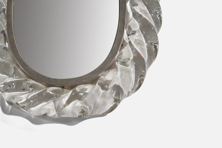 Italian Designer, Wall Mirror, Mirror Glass, Steel, Glass, Italy, 1930s ...