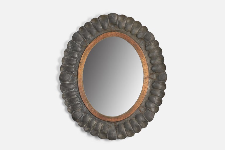 Italian Designer, Wall Mirror, Pewter, Copper, Italy, 1930s For Sale at ...