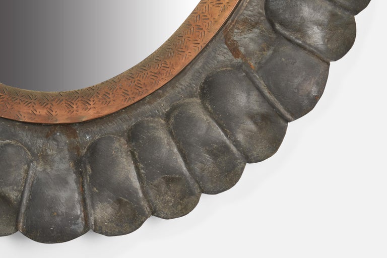 Italian Designer, Wall Mirror, Pewter, Copper, Italy, 1930s For Sale at ...