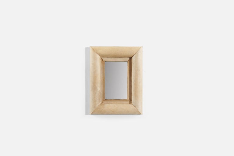 Italian Designer, Wall Mirror, Shagreen, Mirror Glass, Italy, 1940s For ...