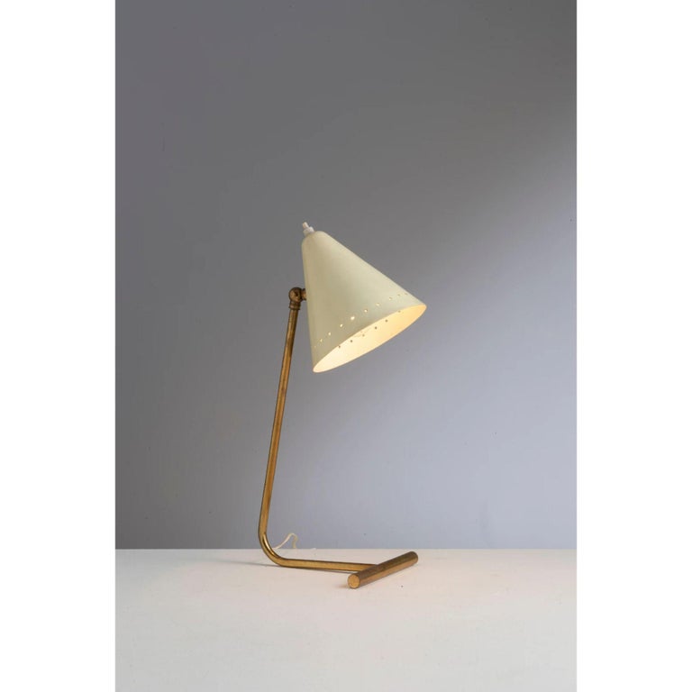 Italian Desk Lamp in Brass and Aluminium by Gilardi and Barzaghi, 1950s ...