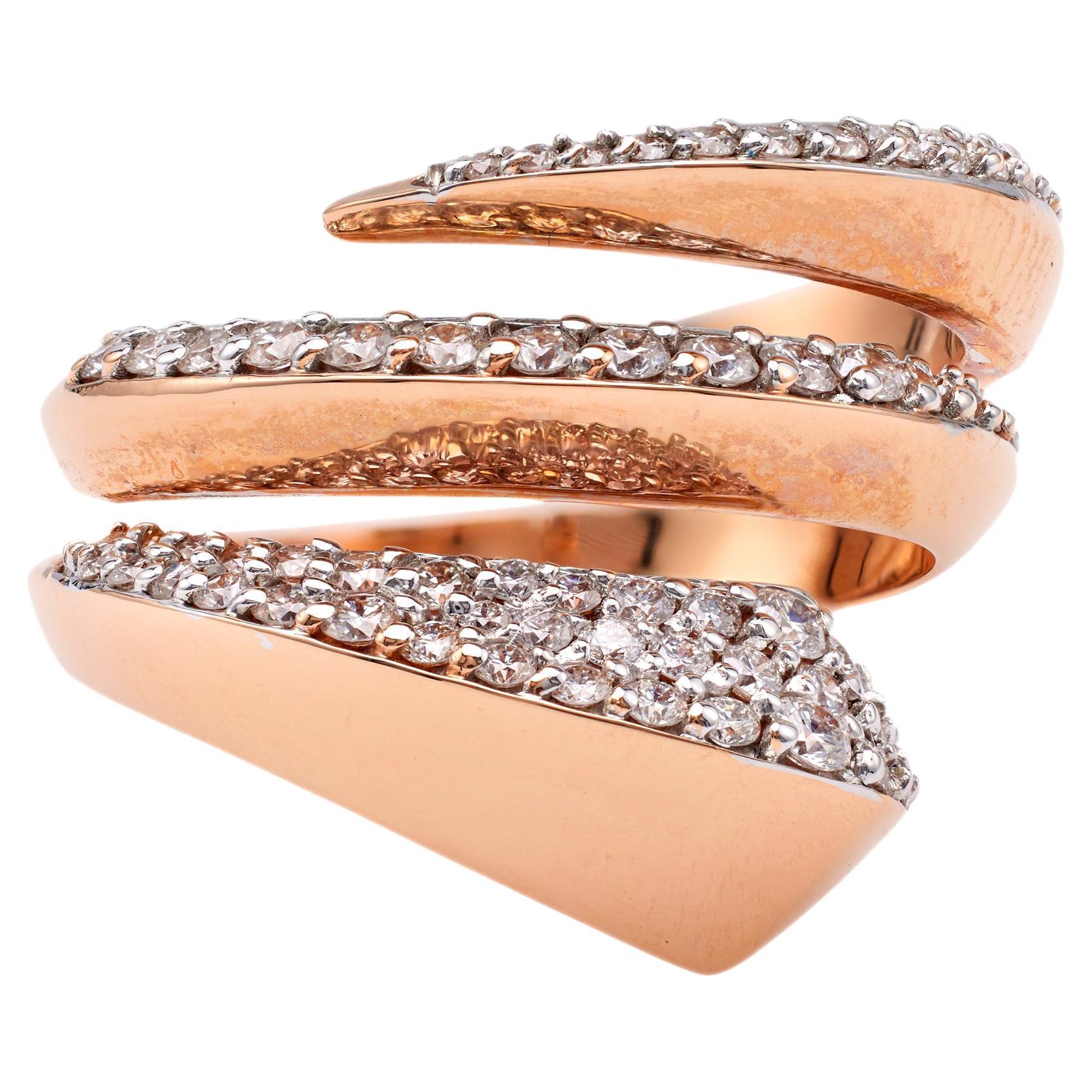 Gioelli 18K Rose Gold Diamond Convertible Ring or Bracelet For Sale at ...