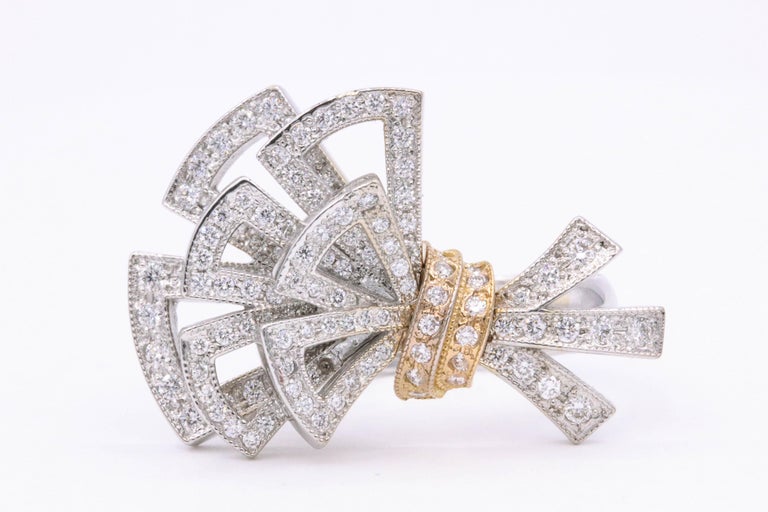 Italian Diamond Bow Ring 1.11 Carat 18 Karat at 1stDibs | italian ...