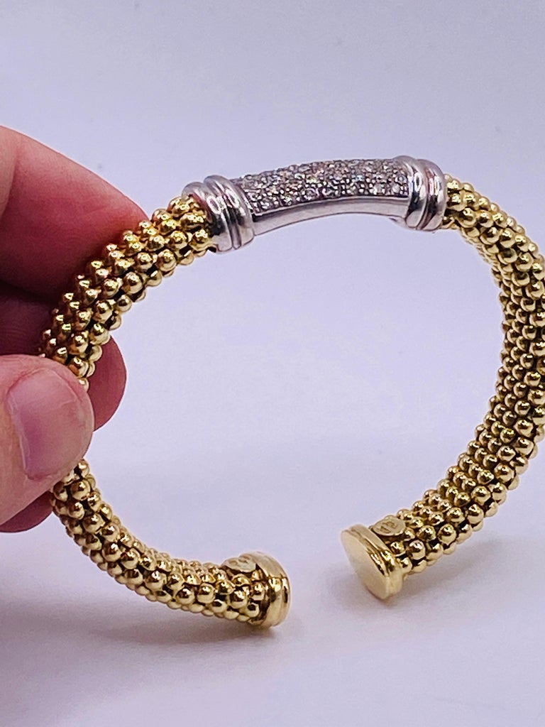 Italian Diamond Cuff Bracelet For Sale at 1stDibs