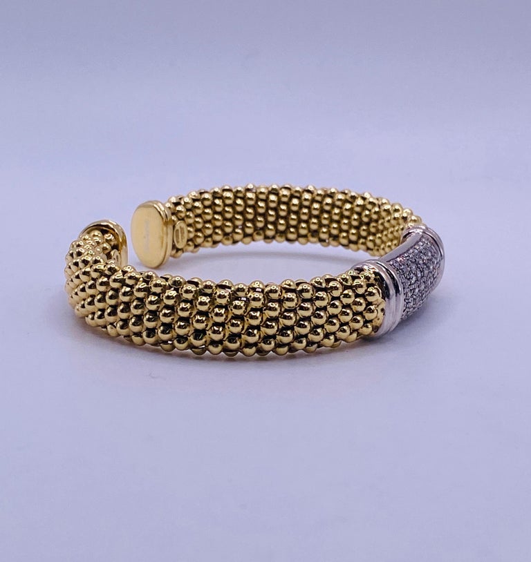 Italian Diamond Cuff Bracelet For Sale at 1stDibs