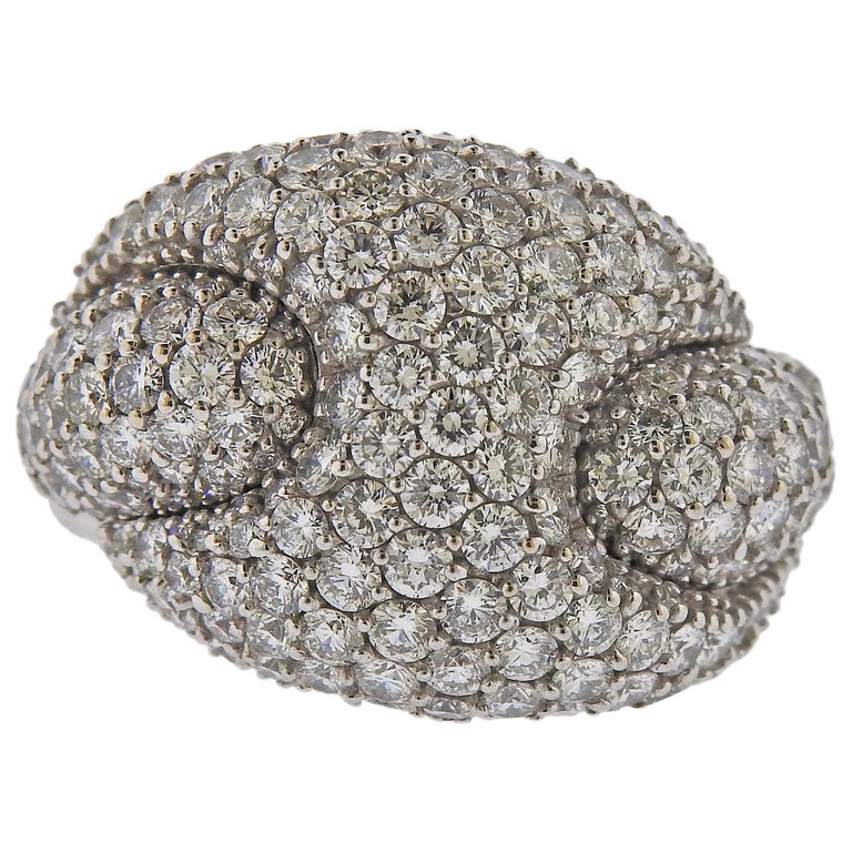 Italian Diamond Gold Ring For Sale at 1stDibs