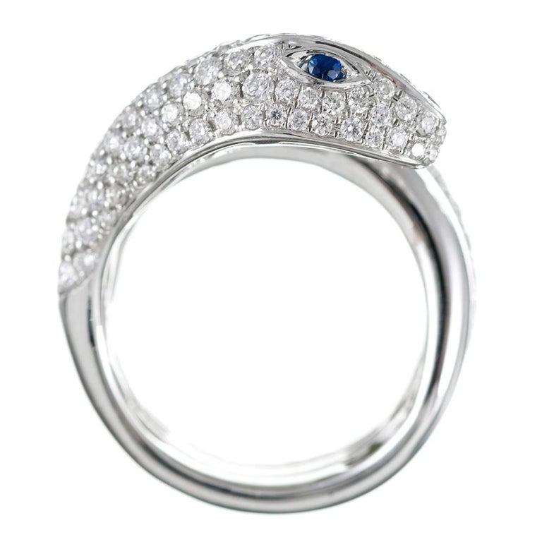 Italian Diamond Snake Ring For Sale at 1stDibs