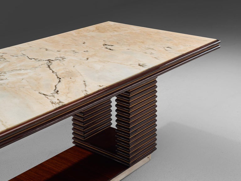 Monumental Italian Dining Table with Marble Top For Sale at 1stDibs
