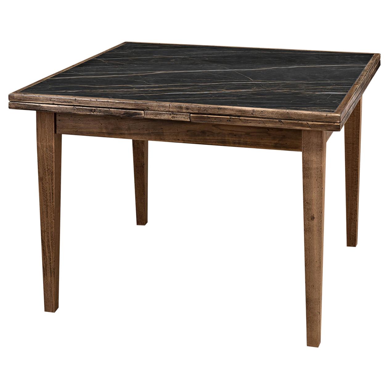 French Parquet Draw Leaf Table At 1stDibs