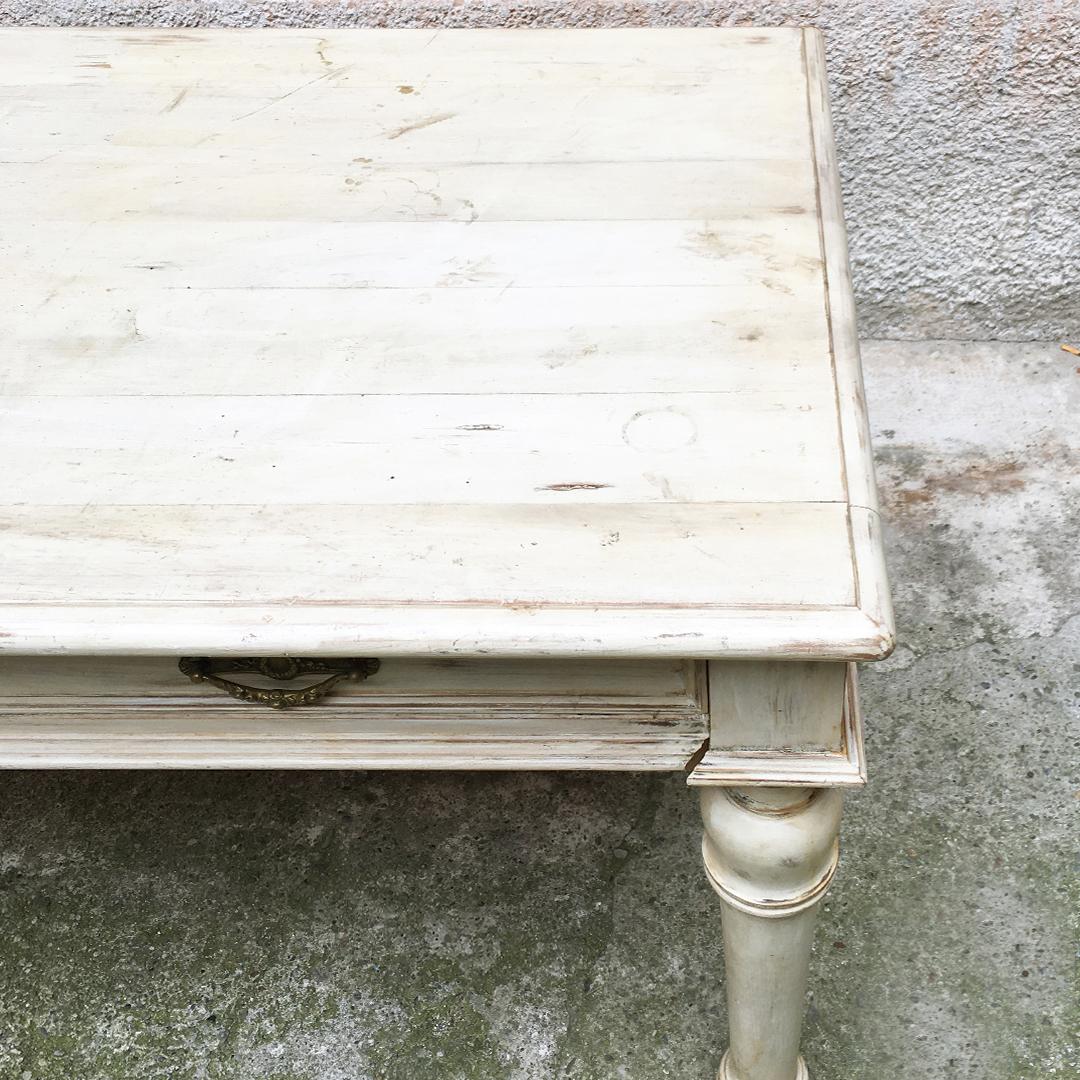 Italian Early 20th Century Shabby Chic Kitchen Table with Double ...