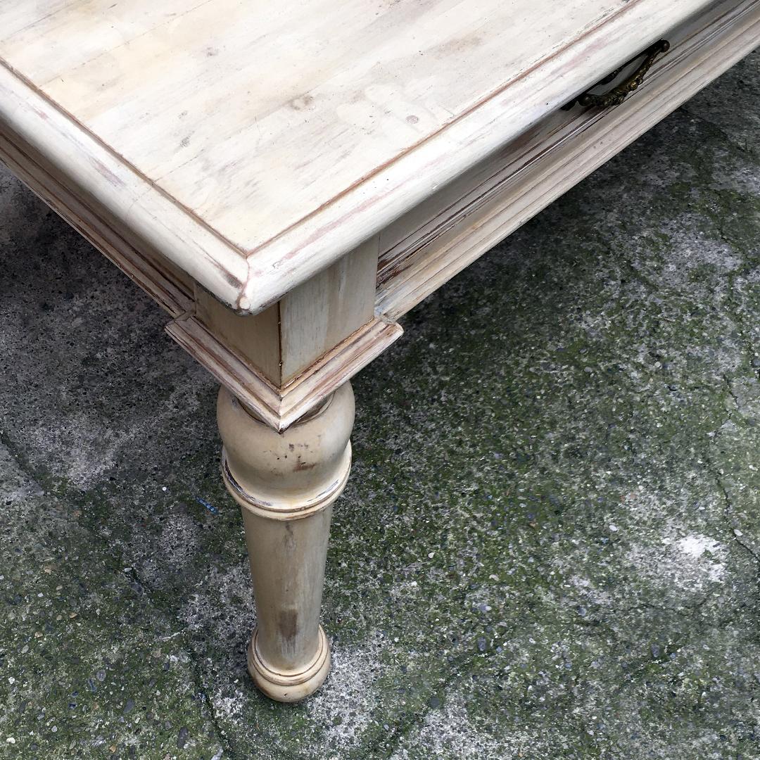 Italian Early 20th Century Shabby Chic Kitchen Table with Double ...