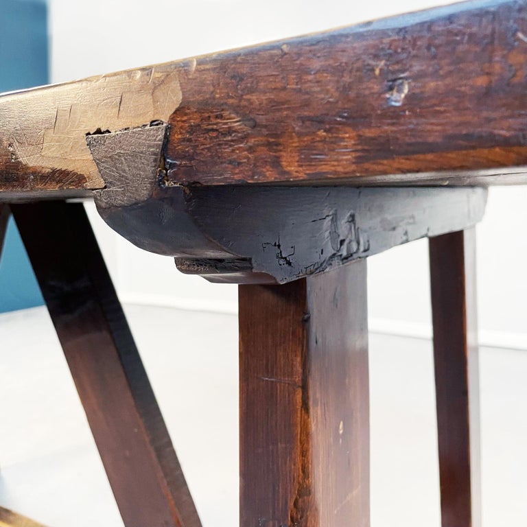 Italian Early 20th Century Solid Wood Monk's Table, Early 1900s at 1stDibs