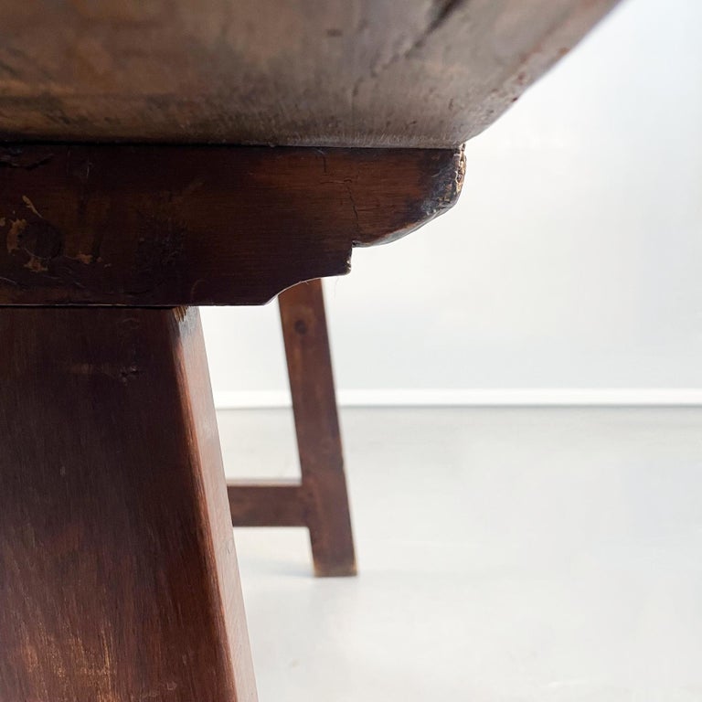 Italian Early 20th Century Solid Wood Monk's Table, Early 1900s at 1stDibs