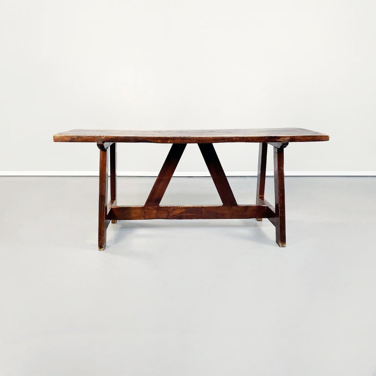 Italian Early 20th Century Solid Wood Monk's Table, Early 1900s at 1stDibs