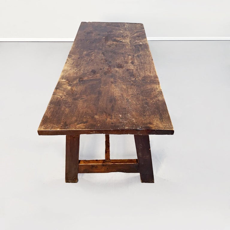 Italian Early 20th Century Solid Wood Monk's Table, Early 1900s at 1stDibs