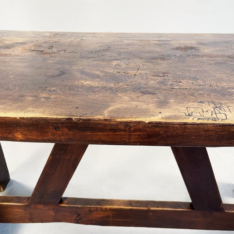 Italian Early 20th Century Solid Wood Monk's Table, Early 1900s at 1stDibs