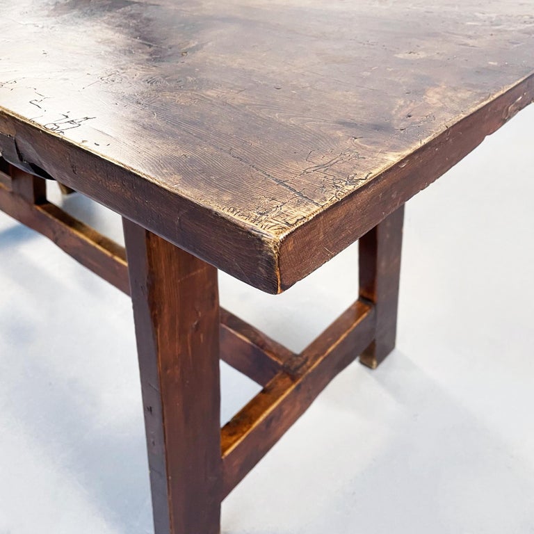 Italian Early 20th Century Solid Wood Monk's Table, Early 1900s at 1stDibs