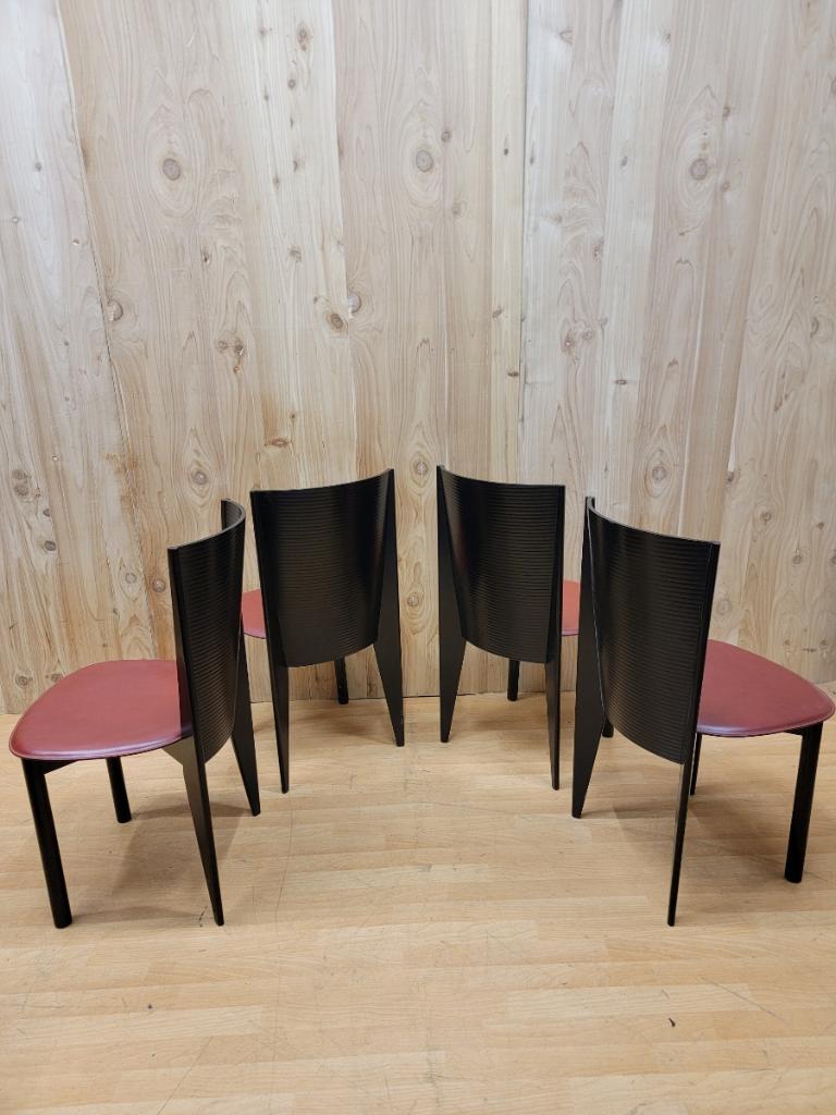 Italian Ebonised Bentwood and Leather Dining Chairs by Calligaris - Set ...