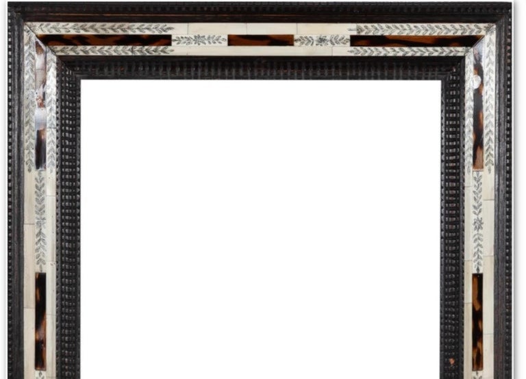 Italian Ebonized Frame, Tortoiseshell and Engraved Bone, 19th Century ...