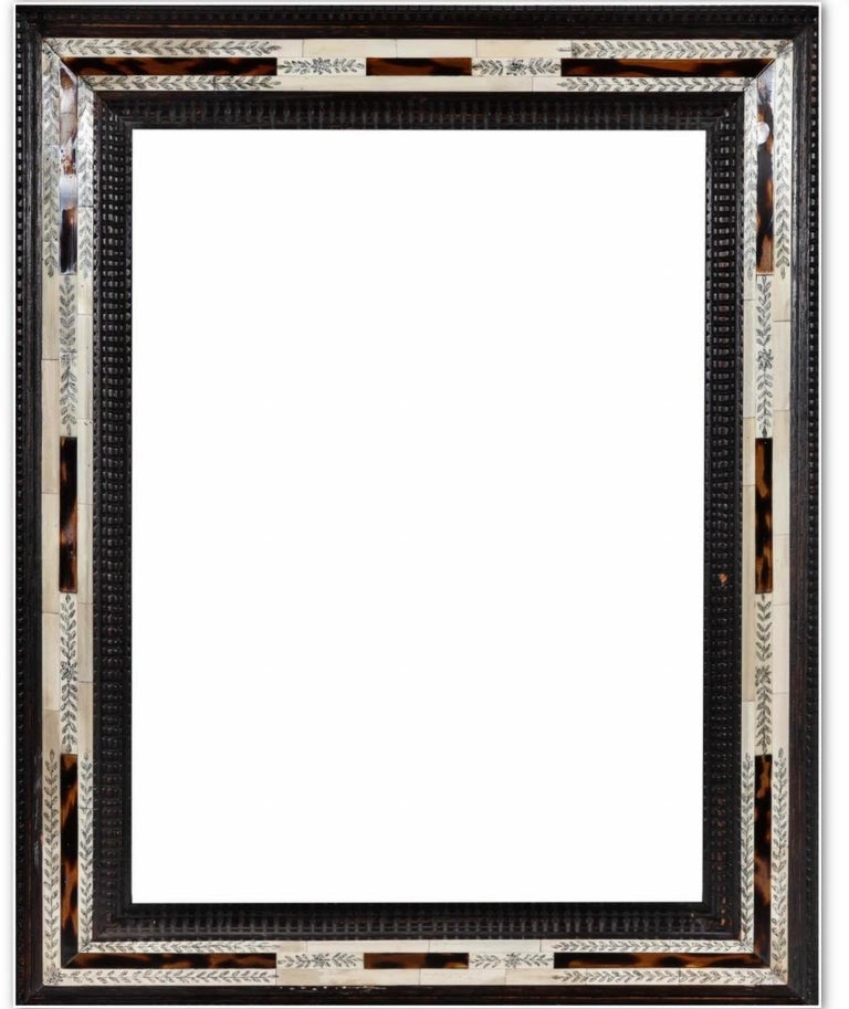 Italian Ebonized Frame, Tortoiseshell and Engraved Bone, 19th Century ...