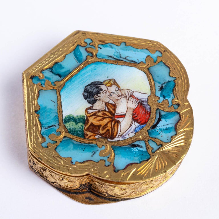 Italian Enameled Pill Box at 1stDibs