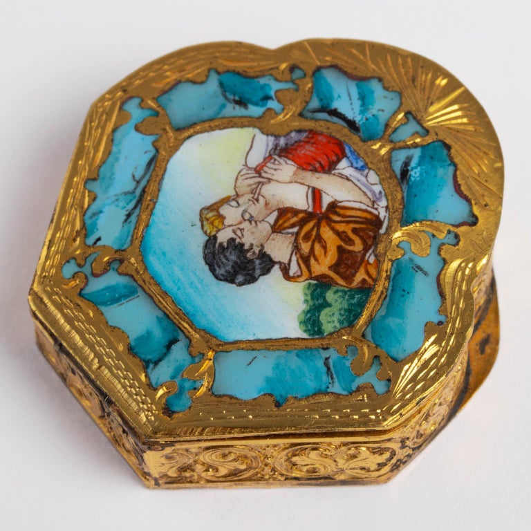 Italian Enameled Pill Box at 1stDibs