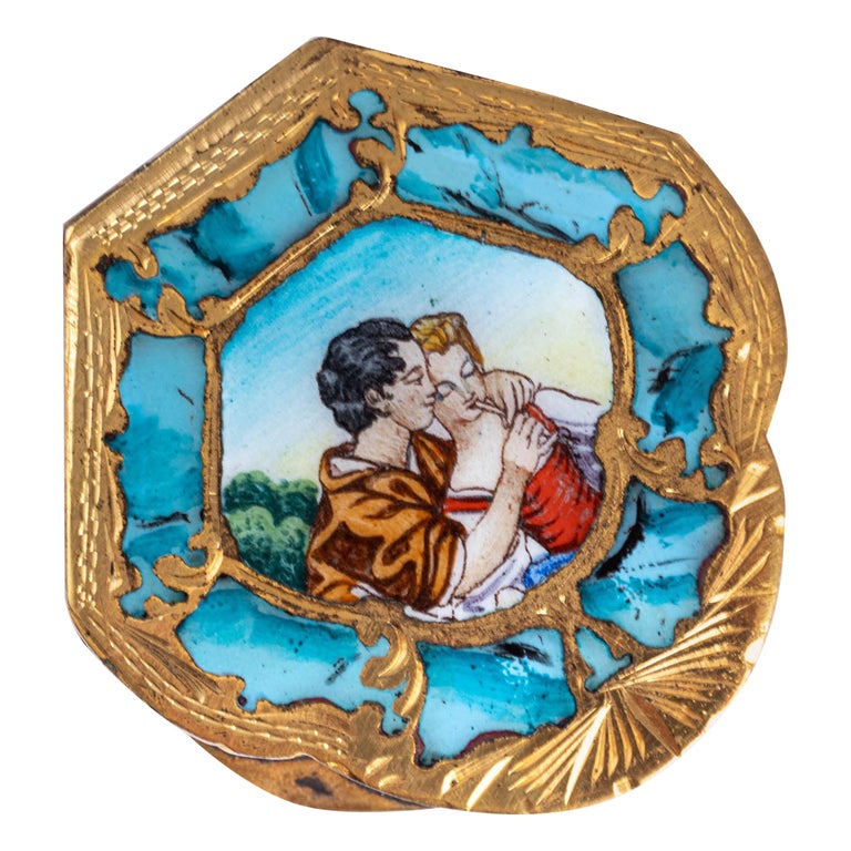 Italian Enameled Pill Box at 1stDibs