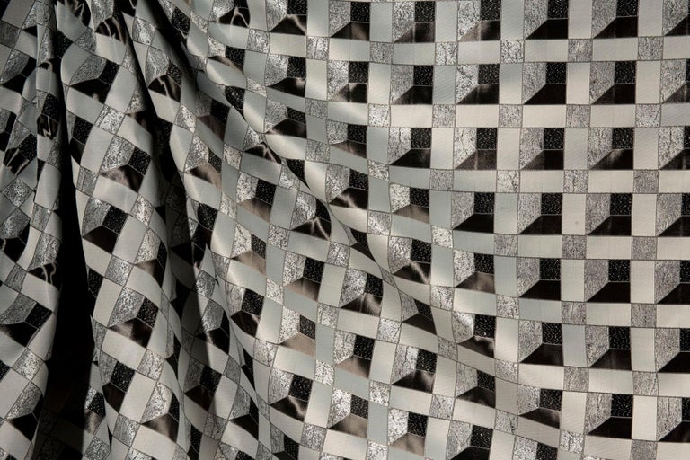 Italian Fabric with Geometric Pattern Available in Different Colour For ...