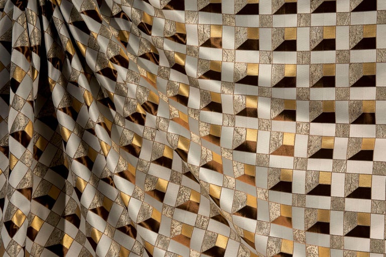Italian Fabric with Geometric Pattern Available in Different Colour For ...