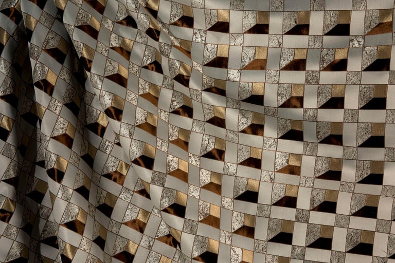 Italian Fabric with Geometric Pattern Available in Different Colour For ...