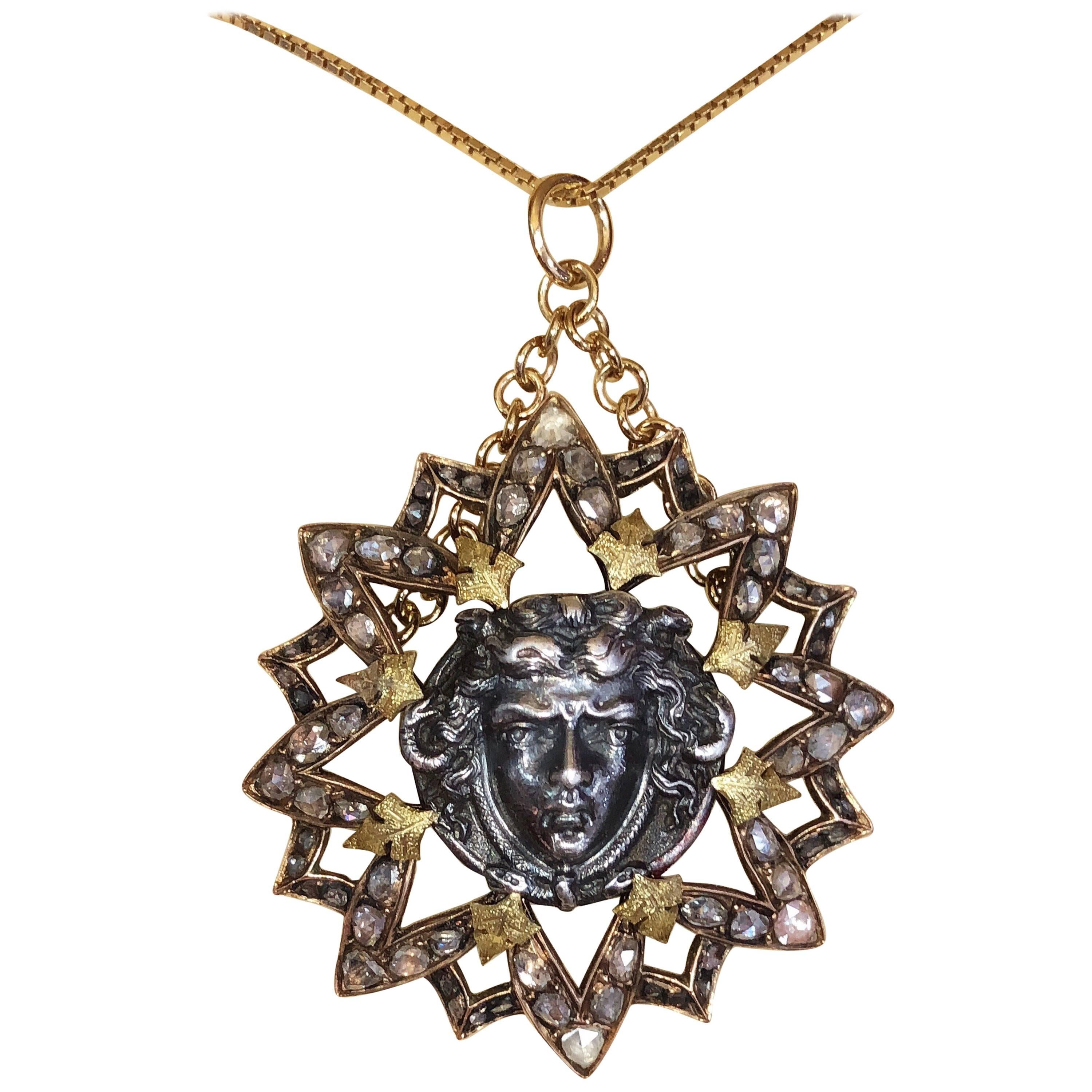 Italian Face Pendant at 1stDibs