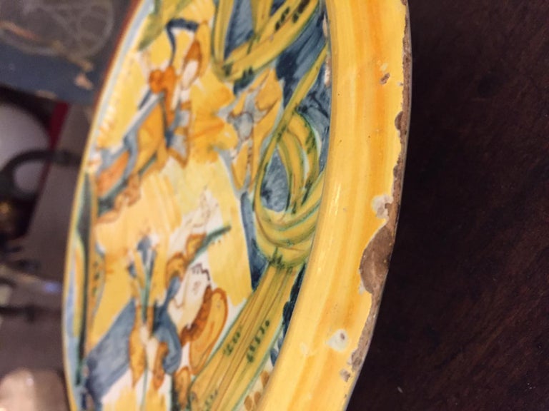 Italian Faience 18th Century Majolica Riser with Annunciation For Sale ...