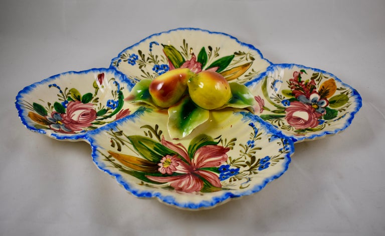 Italian Faïence Nove Rose and Fruit Relish Tray Server at 1stDibs ...