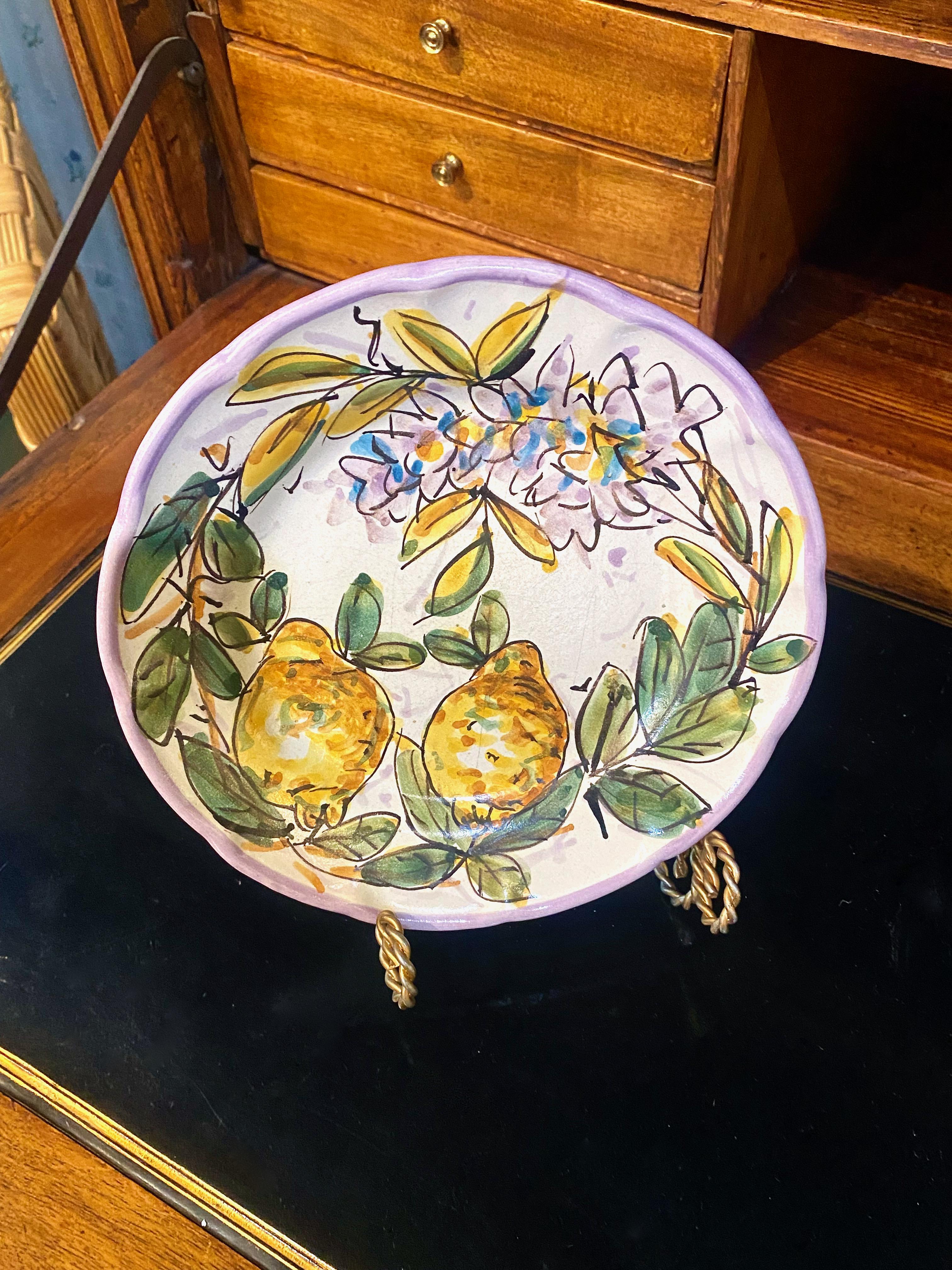 Italian Faience Side/Salad Plates For Sale at 1stDibs