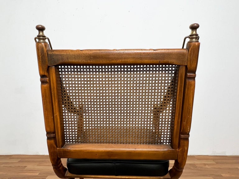 Italian Faux Bamboo and Cane Campaign Style Chair Circa 1960s at 1stDibs