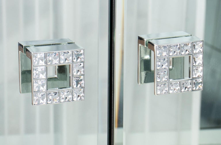 Italian Ferrari Hollywood Regency Mirrored Cabinet For Sale at 1stDibs