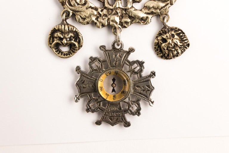 Italian Filigree Compass Necklace For Sale at 1stDibs
