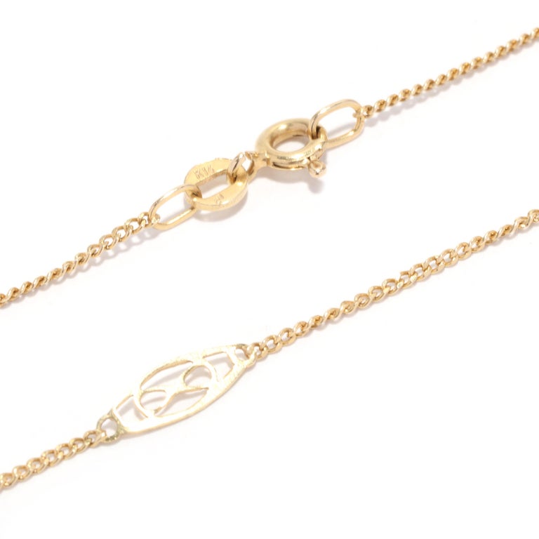 Italian Filigree Navette Link Chain Necklace, 14K Yellow Gold For Sale ...