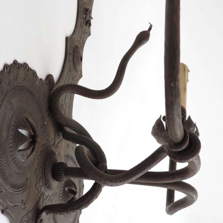 Italian Finely Engraved Art Deco Wrought Iron Appliques, 1920s For Sale ...