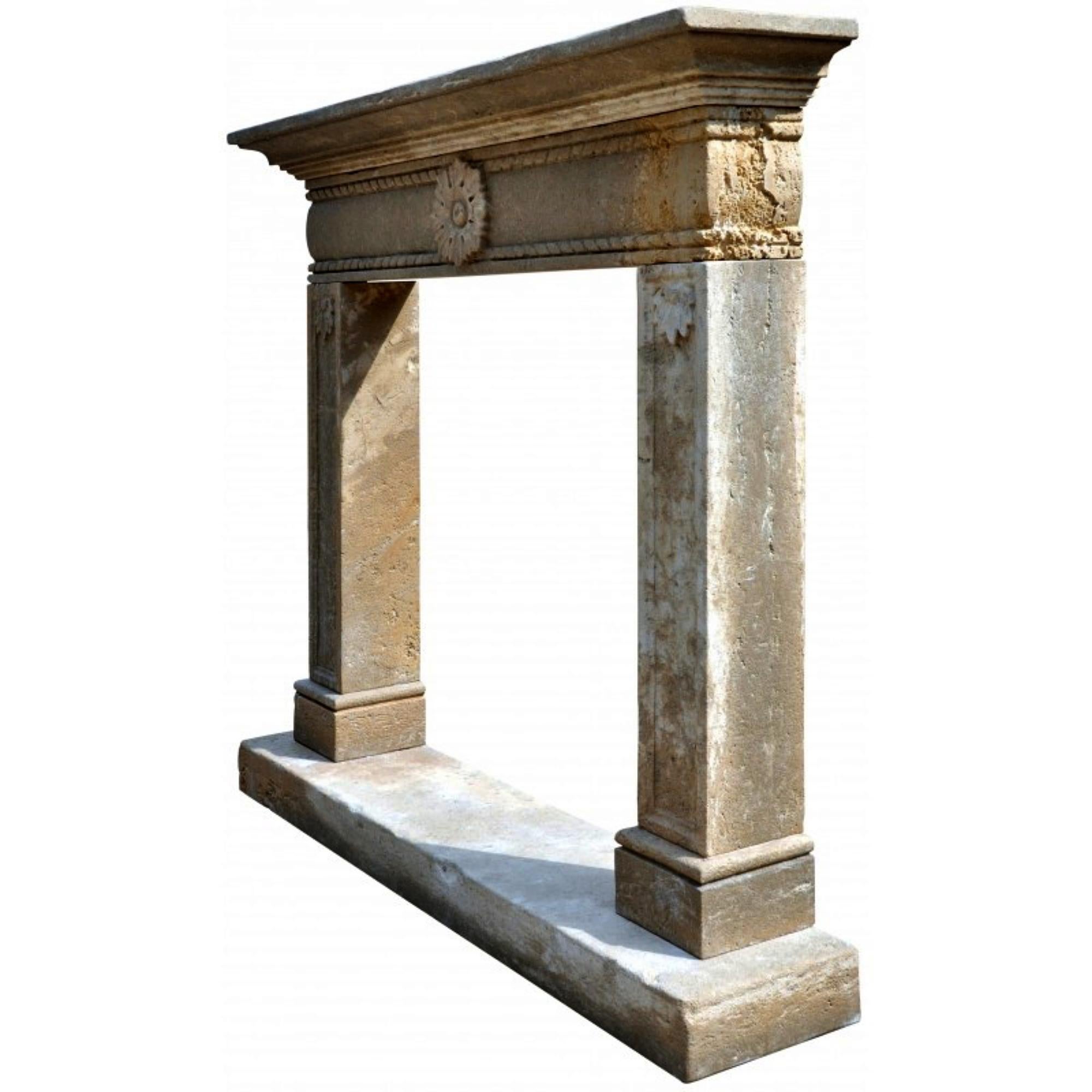 Italian Fireplace in French Stone Early 20th Century For Sale at 1stDibs