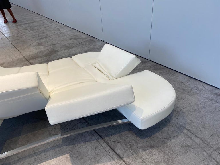 Italian Flap Sofa by Francesco Binfarè for Edra in White Leather at 1stDibs